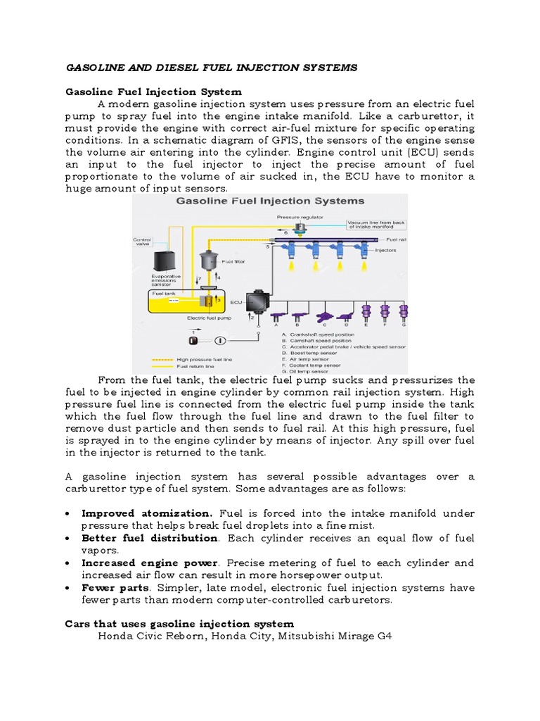 Gasoline and Diesel Fuel System | PDF | Fuel Injection | Internal Combustion Engine