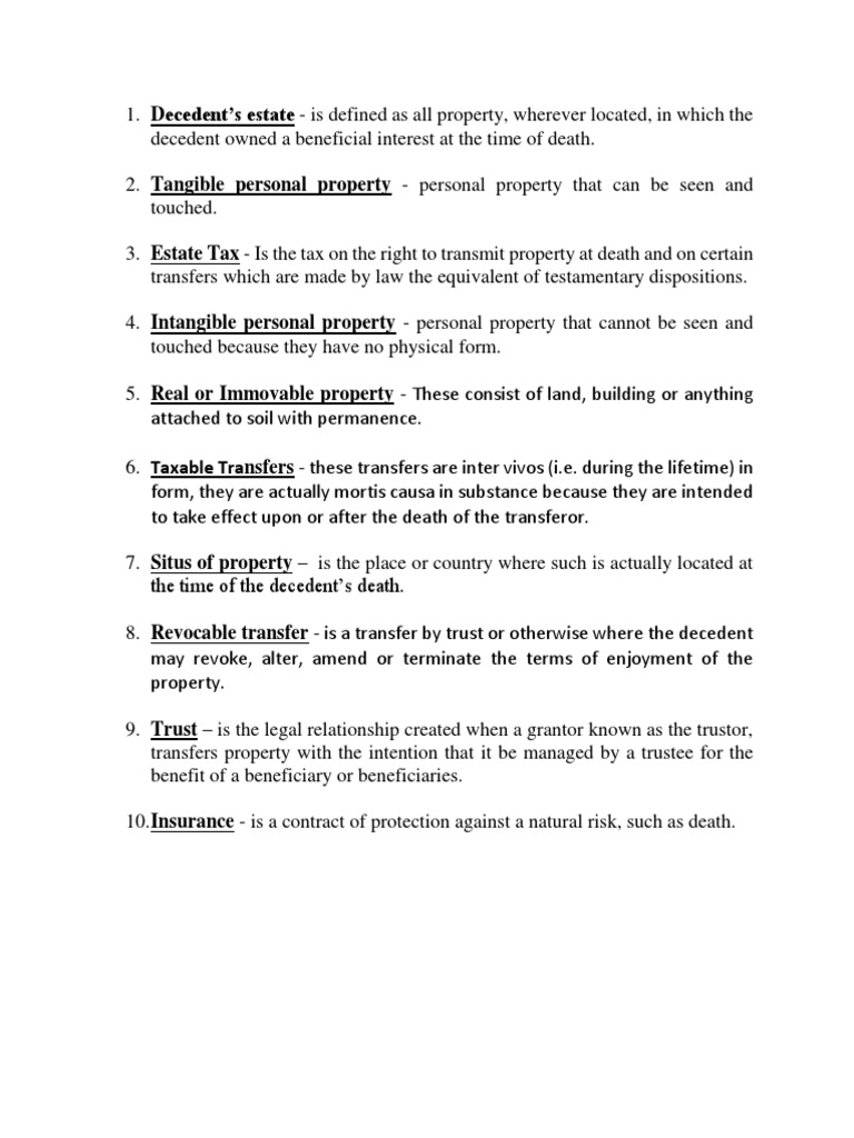 Taxable Transfers - These Transfers Are Inter Vivos (I.e. During The ...