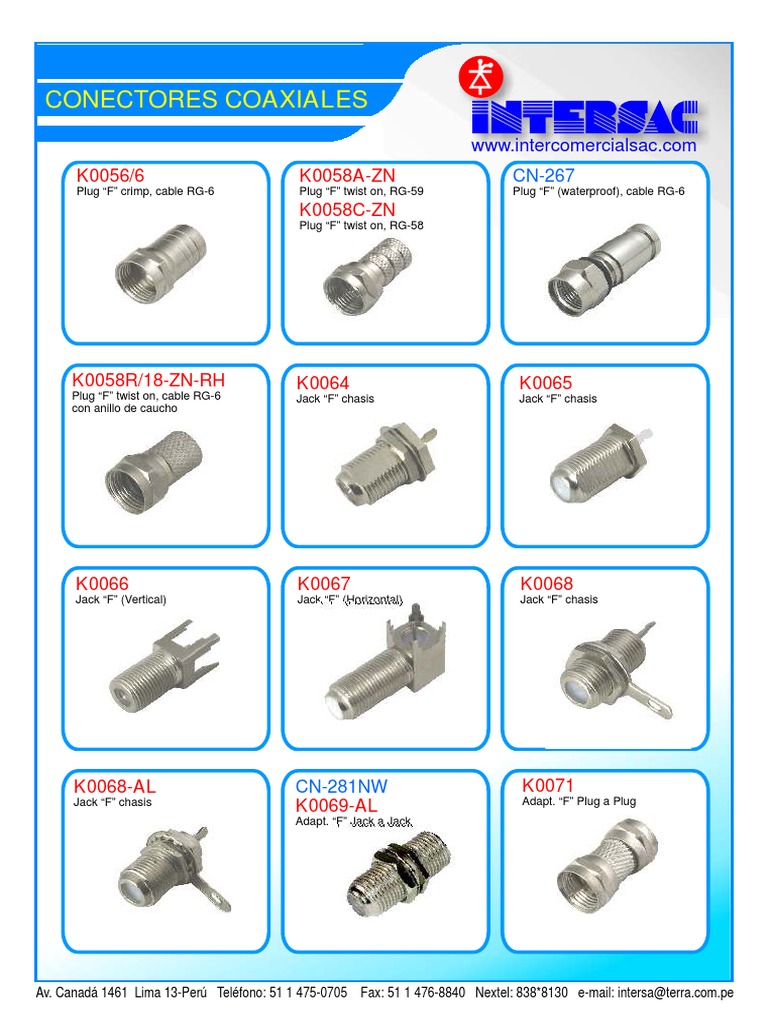 Conectores Coaxial Intersac (BNC) | PDF | Coaxial Cable | Electrical Equipment