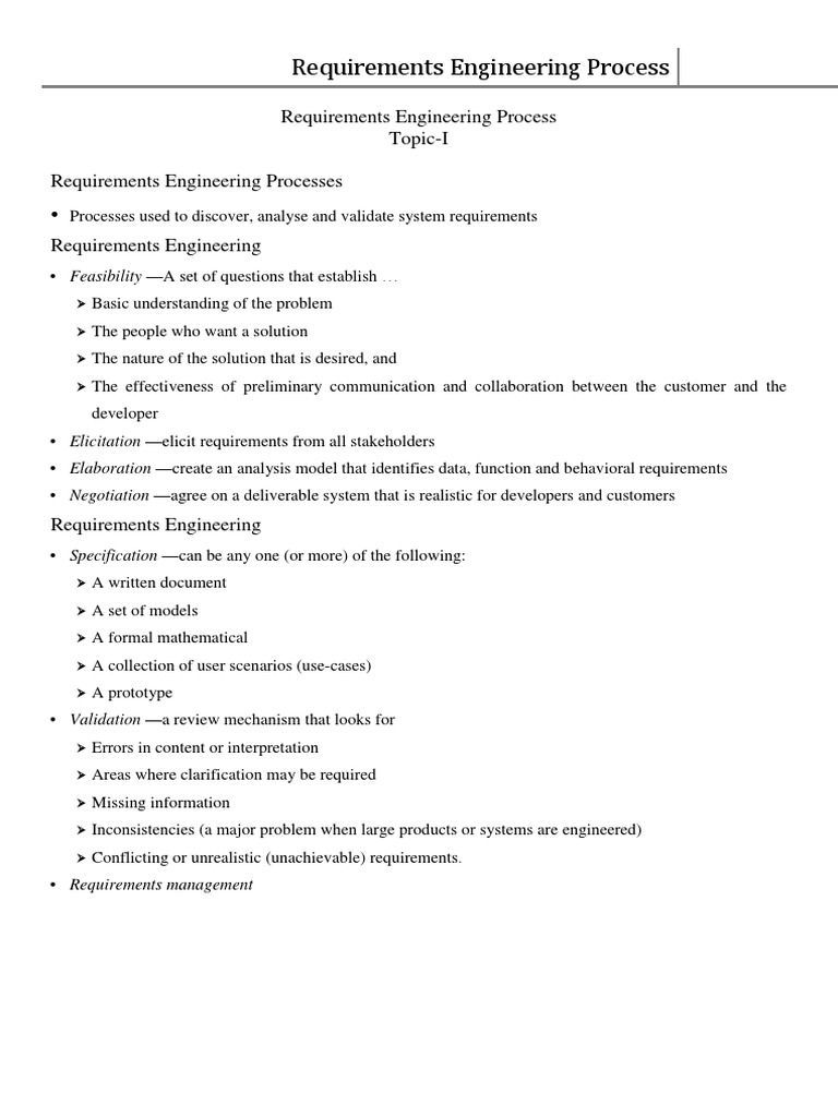 Requirements Engineering Process | PDF | Ethnography | Object Oriented ...