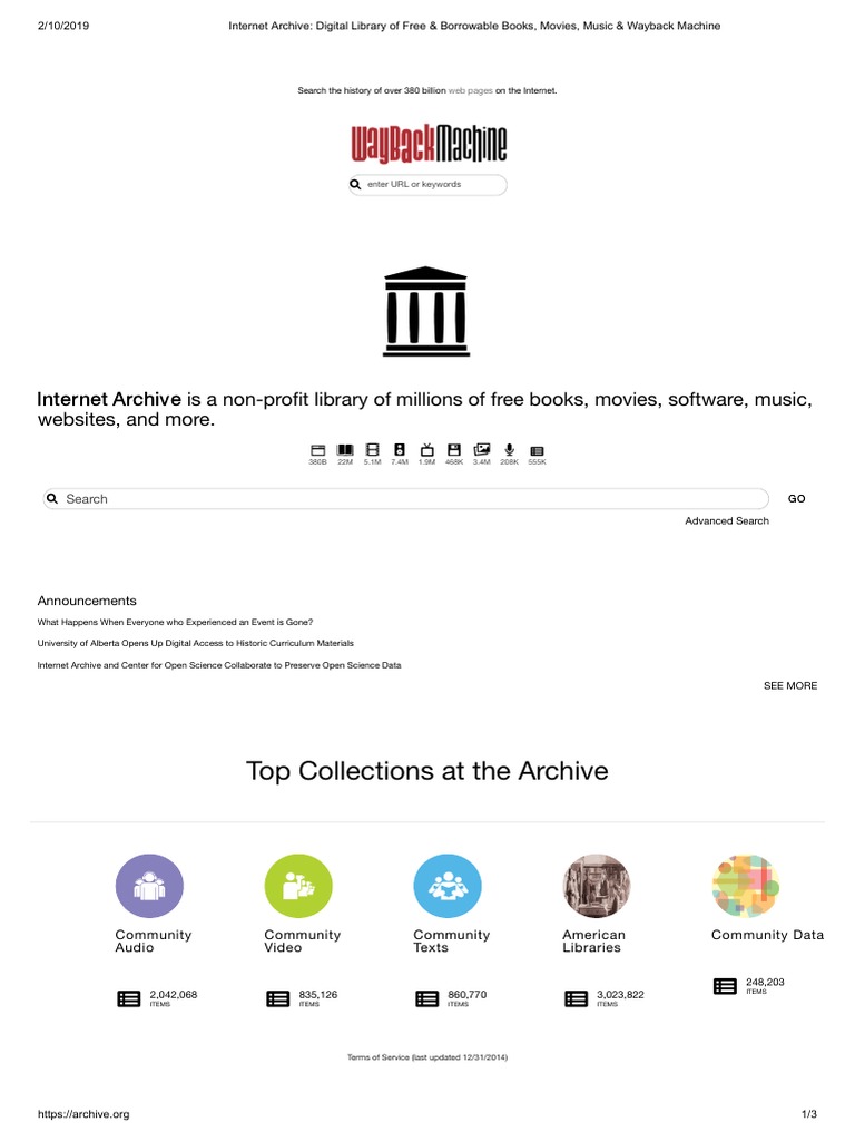 Internet Archive: Free Digital Library | PDF | World Wide Web ...