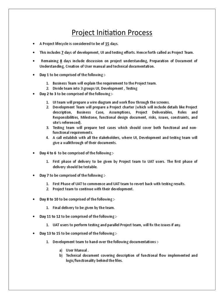 Project Initiation Process | PDF