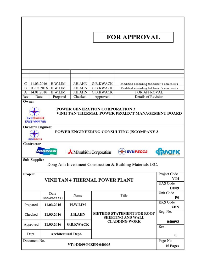 MS For Roof Sheeting and Wall Cladding Work | PDF | Building Insulation ...