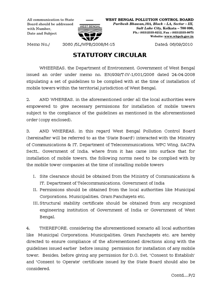 Guidelines for Mobile Tower Installation | PDF | Local Government | Justice