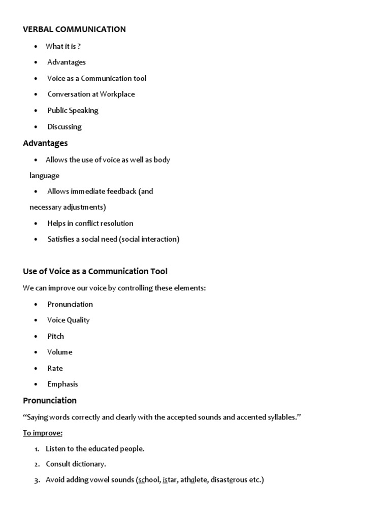 Verbal Communication: To Improve | PDF | Language Arts & Discipline