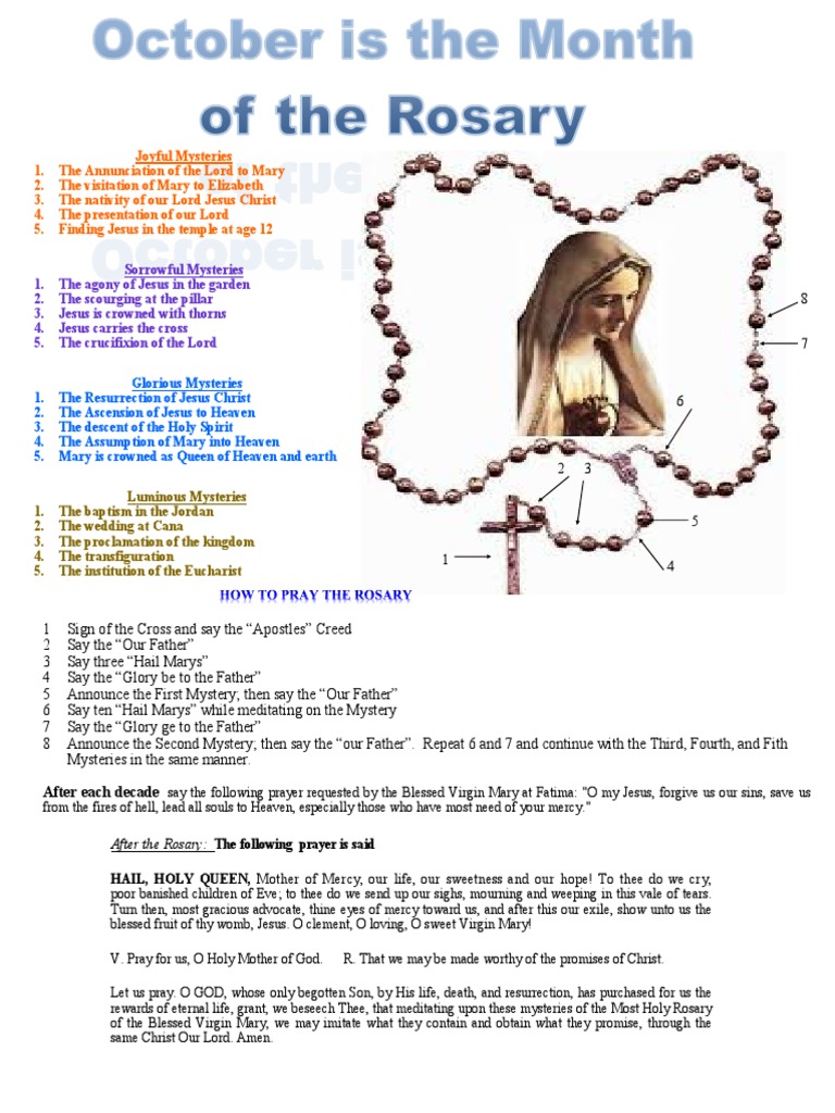 Rosary How To Pray Poster | PDF | Rosary | Mary, Mother Of Jesus