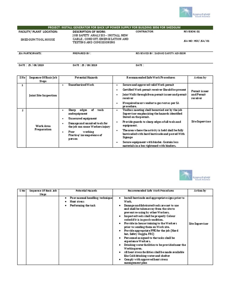 Project: Install Generator For Back Up Power Supply For Building 3056 ...