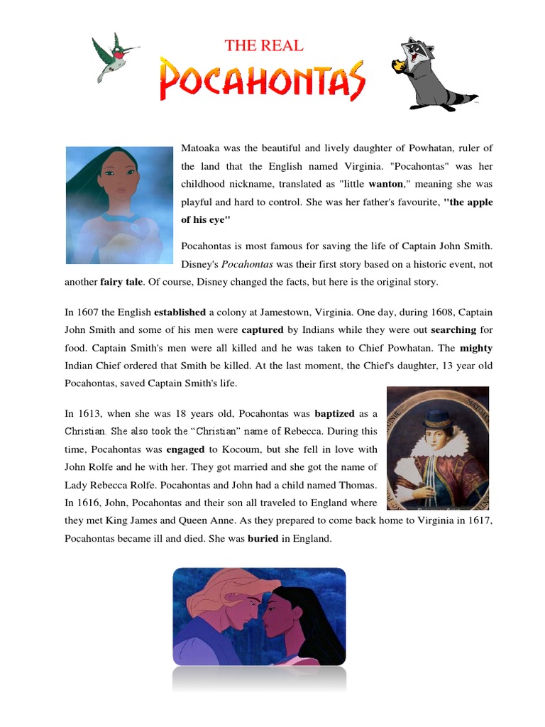 The Real Story of Pocahontas Fun Activities Games Games Reading ...