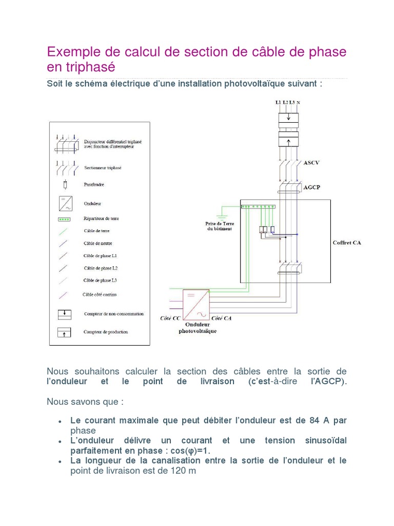 Calcul Section Câble Triphasé 400v