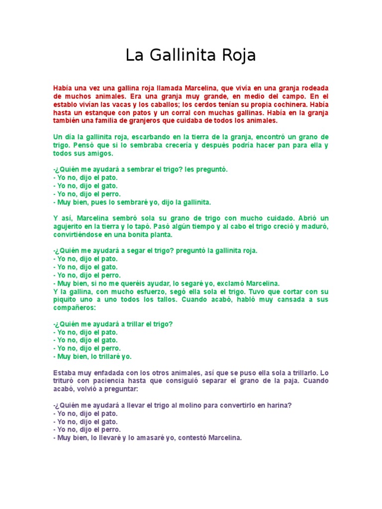 La Gallinita Roja | PDF