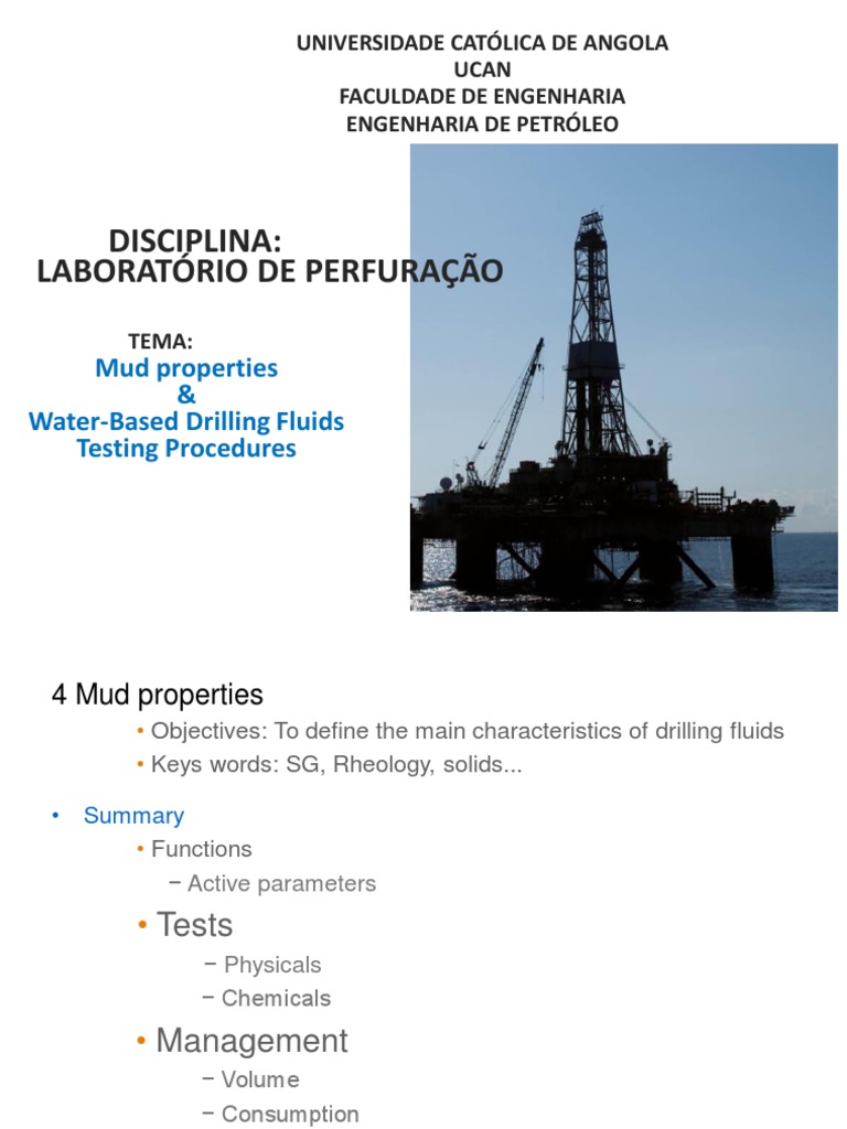 Mud Properties & Drilling Fluid Tests | PDF | Fluid Mechanics | Shear ...