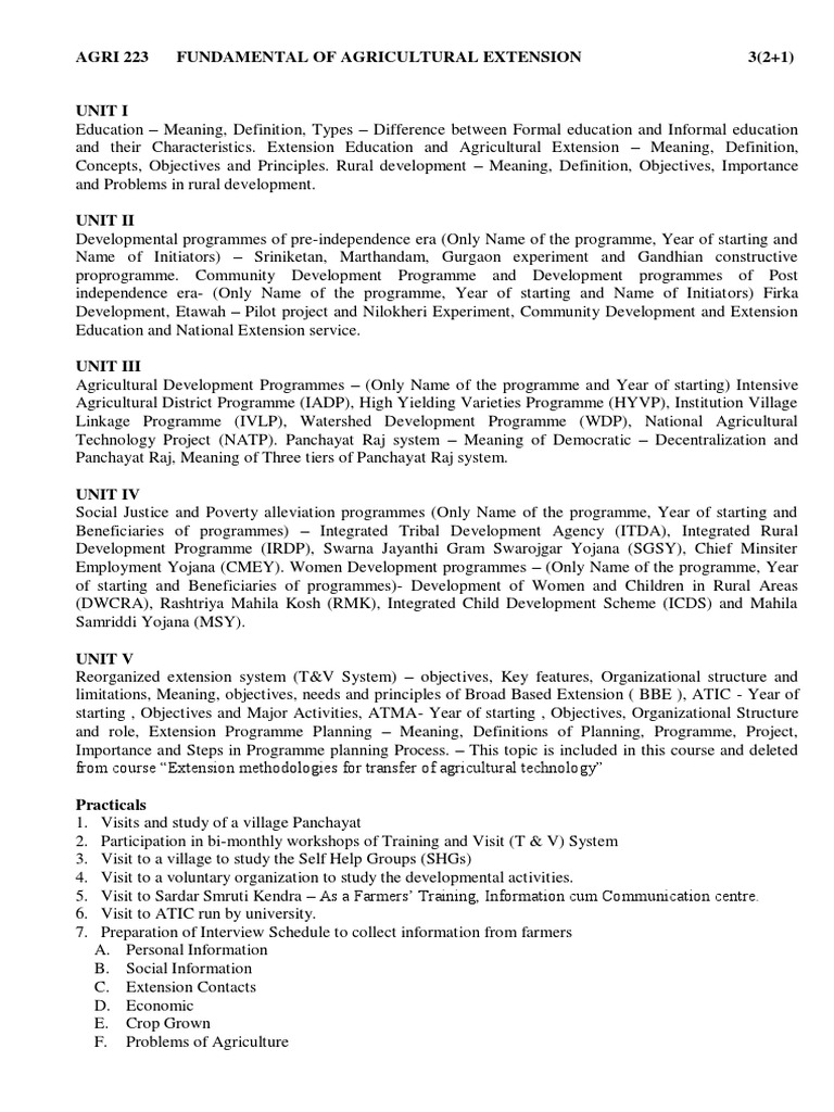 Fundamental Agricultural Extension | PDF | Agriculture