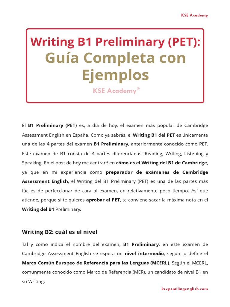 Guía para el Writing B1 Preliminary | PDF | Semiótica | Ciencia cognitiva