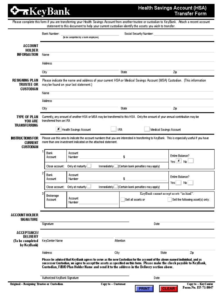 KeyBank Rollover Form | PDF | Health Savings Account | Individual ...