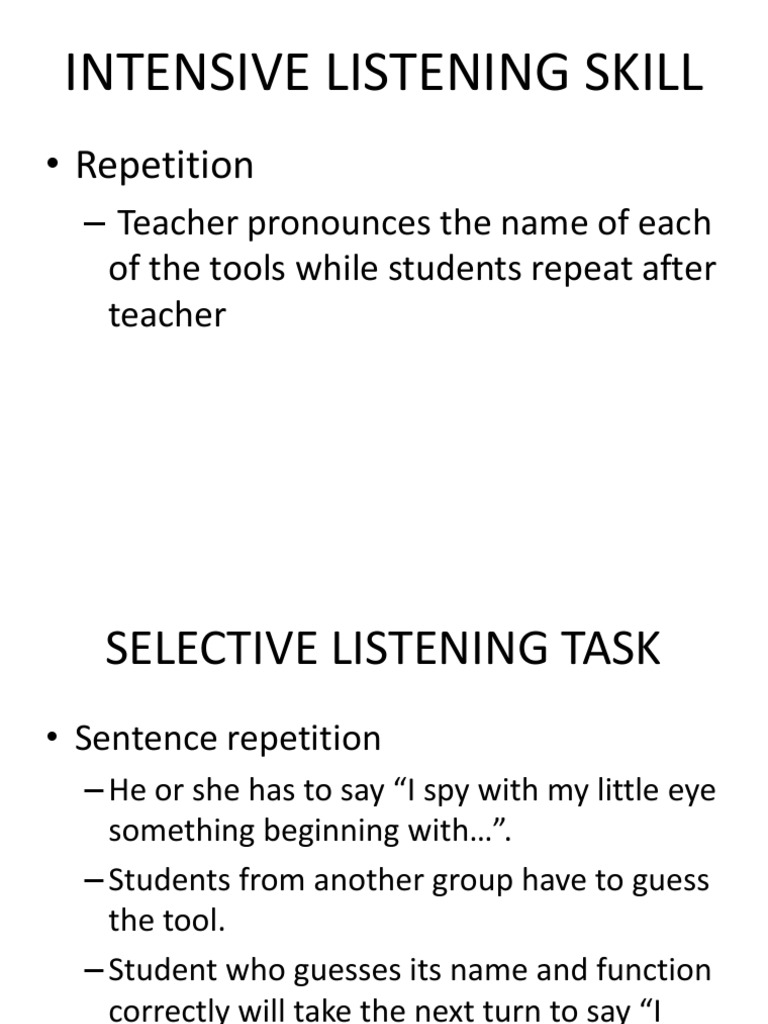 Intensive Listening Skill - 1 | PDF