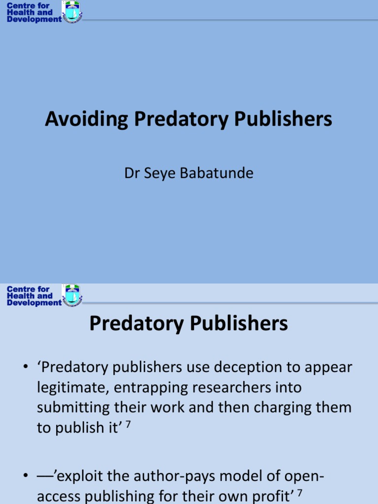 Avoiding Predatory Journals | PDF | Academic Journal | Open Access