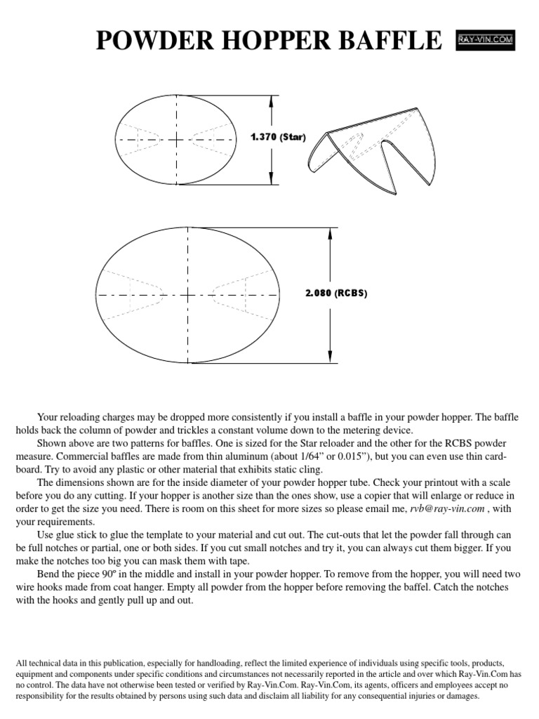 Powder Hopper Baffle: 1.370 (Star) | PDF