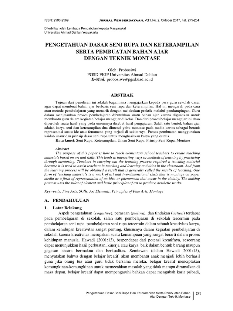 Pengetahuan Dasar Seni Rupa Dan Keterampilan Serta PDF | PDF