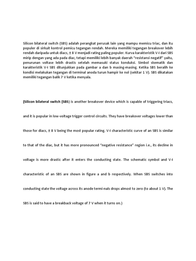 Silicon Bilateral Switch | PDF