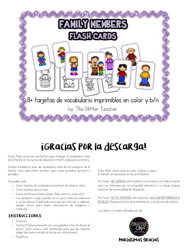 Tarjetas de La Familia | PDF | Educación avanzada