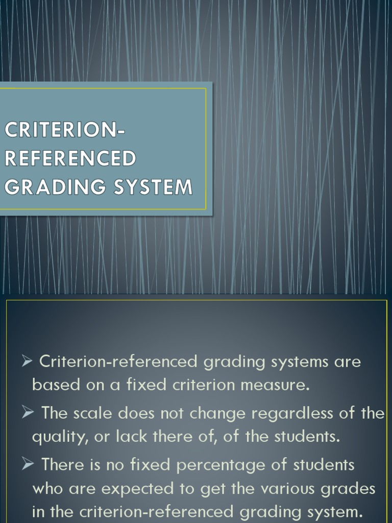 Understanding Criterion-Referenced Grading | PDF | Career & Growth ...