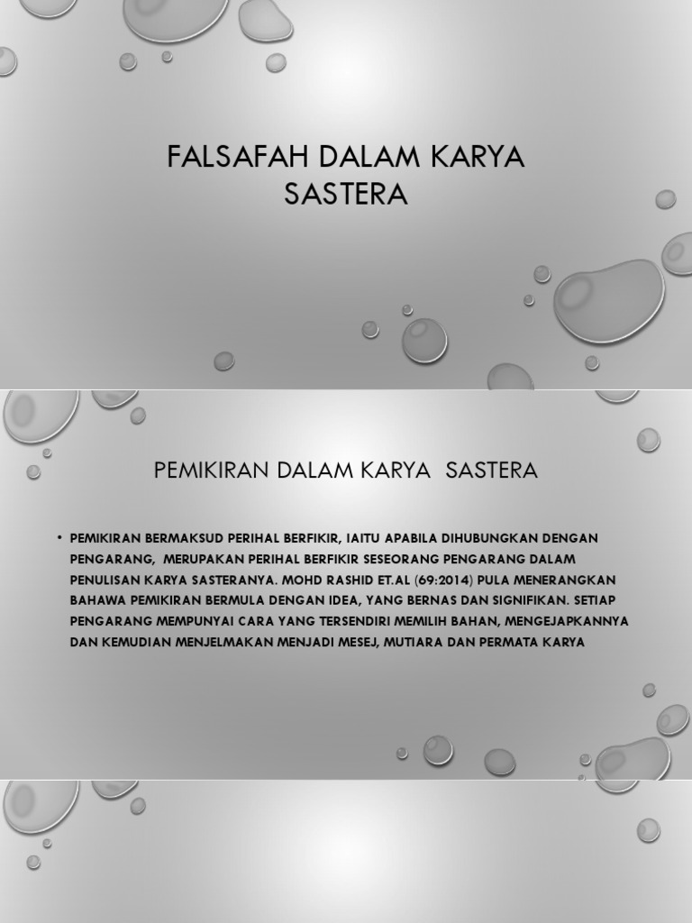 Falsafah Dalam Karya Sastera | PDF