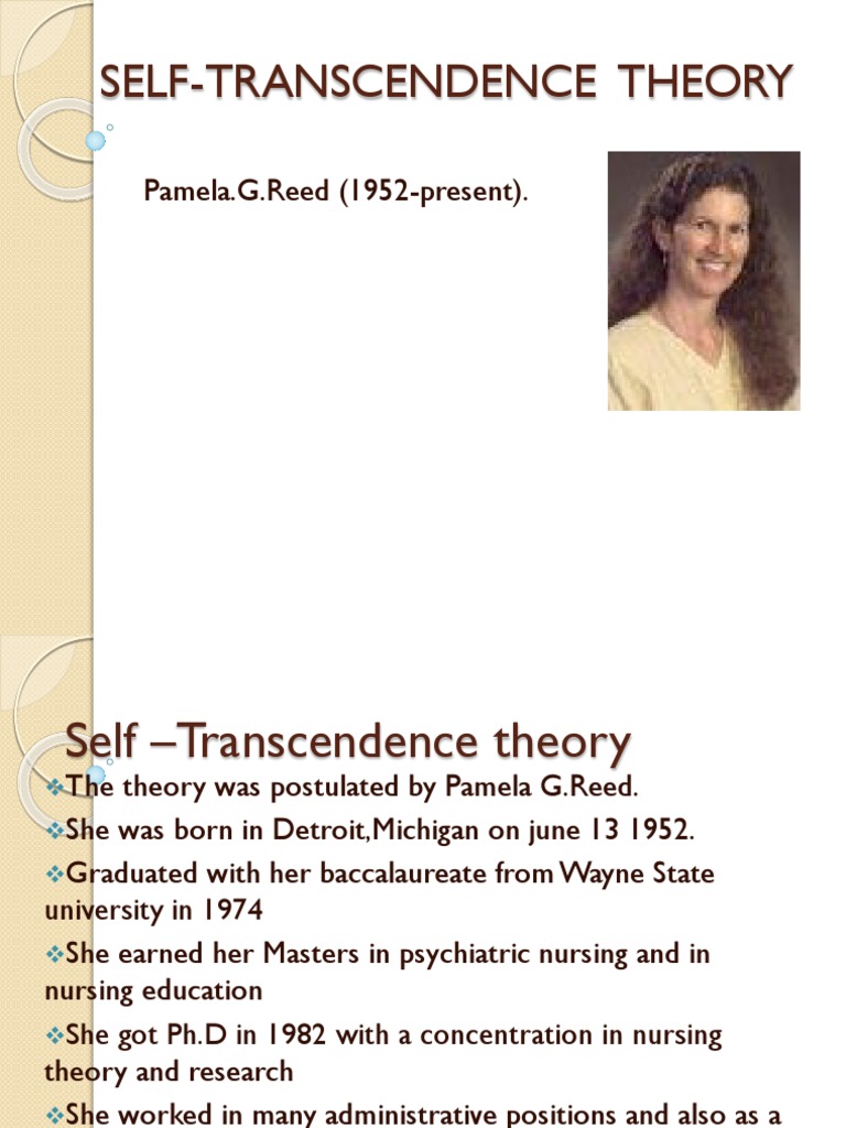 Self-Transcendence Theory: Pamela.G.Reed (1952-Present) | Download Free ...