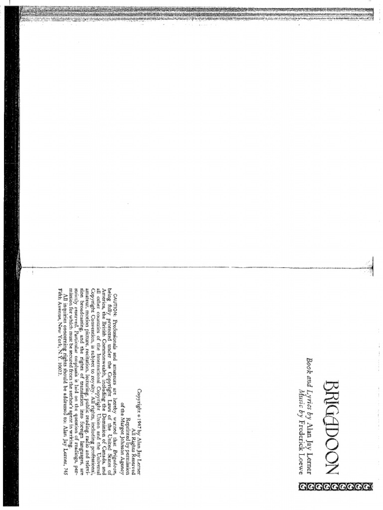 Brigadoon Libretto PDF | PDF