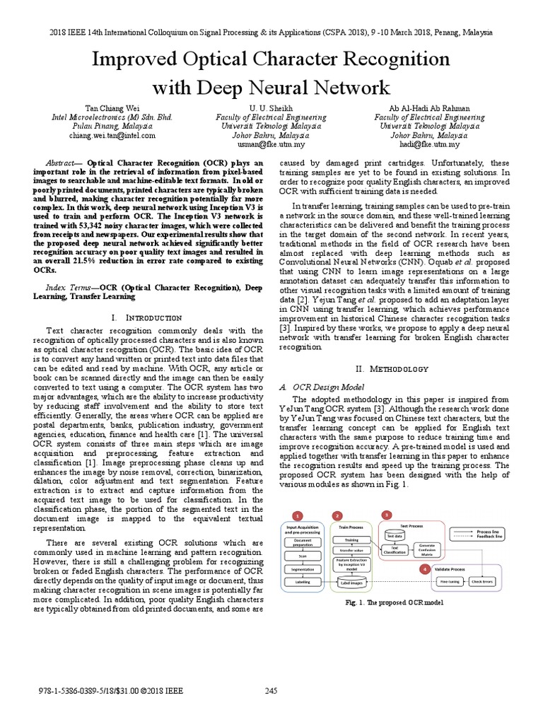 Improved Optical Character Recognition With Deep Neural Network | PDF ...