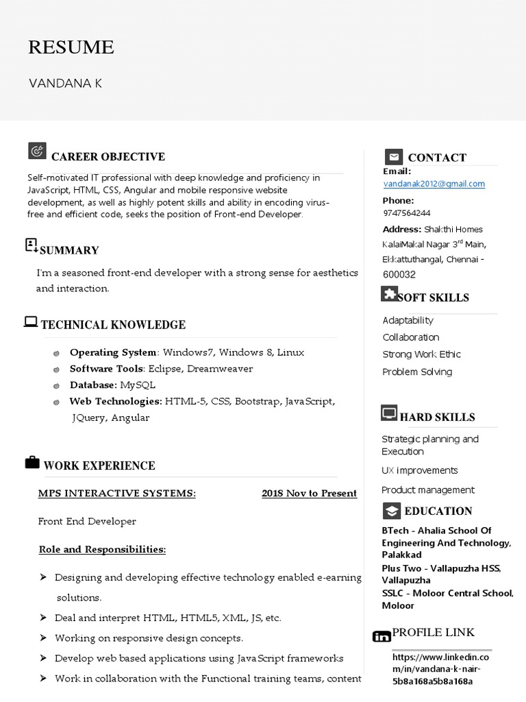 Front-End Developer with Extensive Experience in JavaScript, HTML, CSS and Angular Seeking New ...