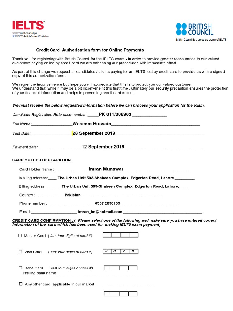 Generic Eft Authorization Form Template