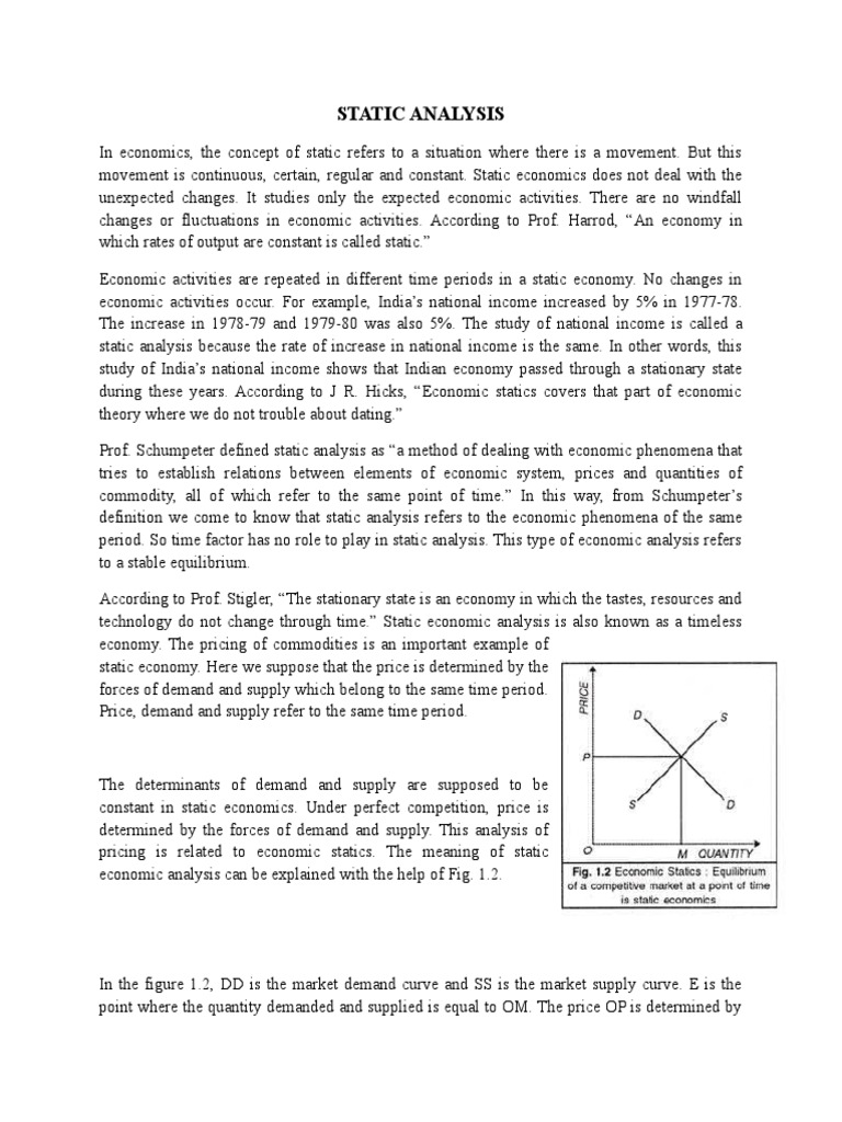 Static Analysis & Comparative Static Analysis | PDF | Supply And Demand | Economic Equilibrium