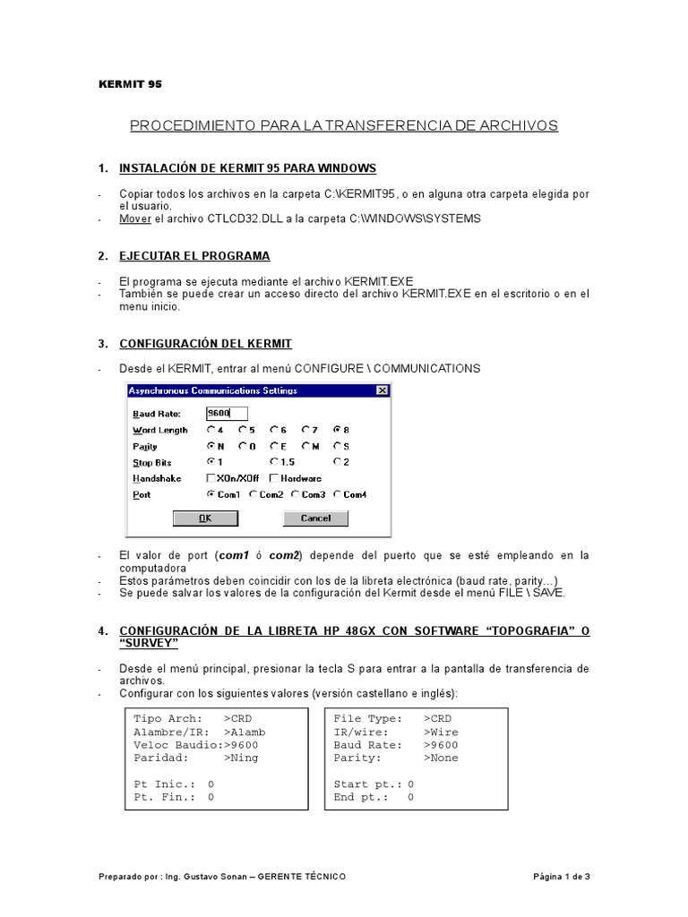 Manual Kermit 95 | PDF | Archivo de computadora | Software del sistema