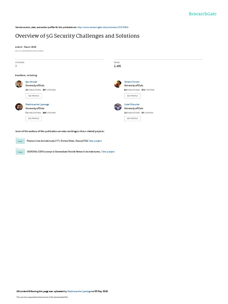 Overview of 5G Security Challenges and Solutions: March 2018 | PDF ...