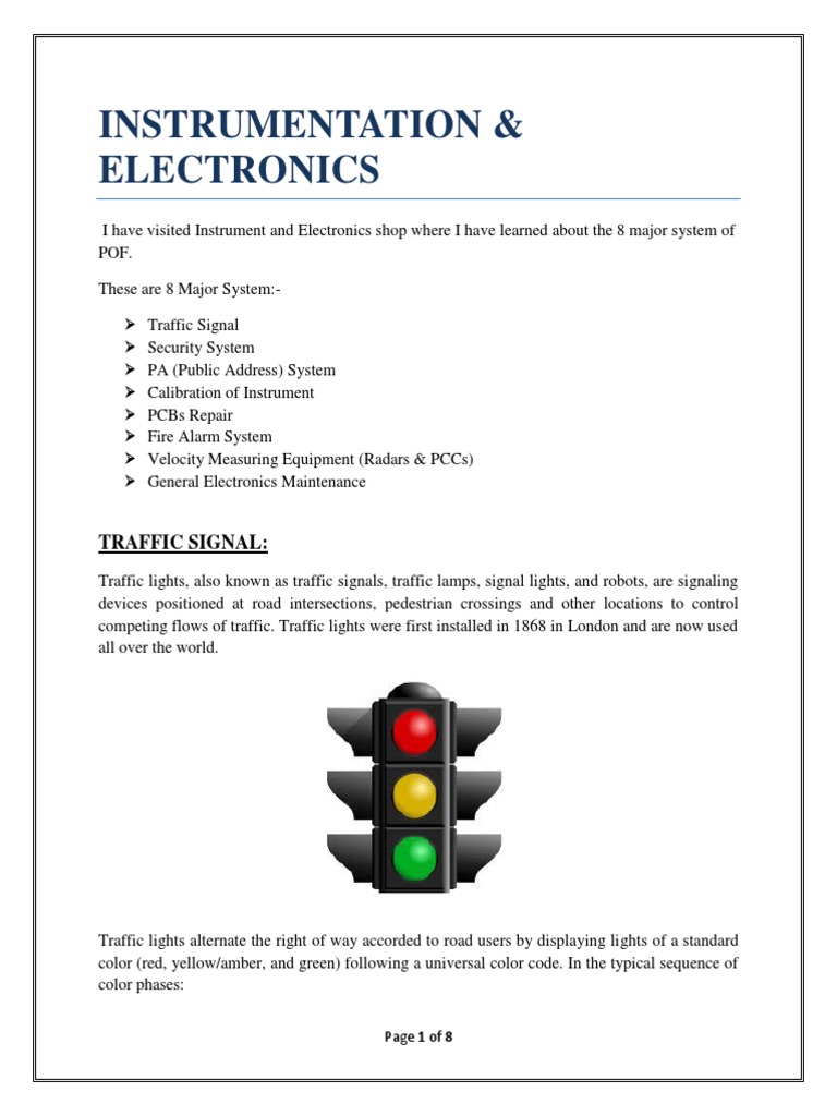 Instrumentation & Electronics: Traffic Signal | PDF | Traffic Light ...