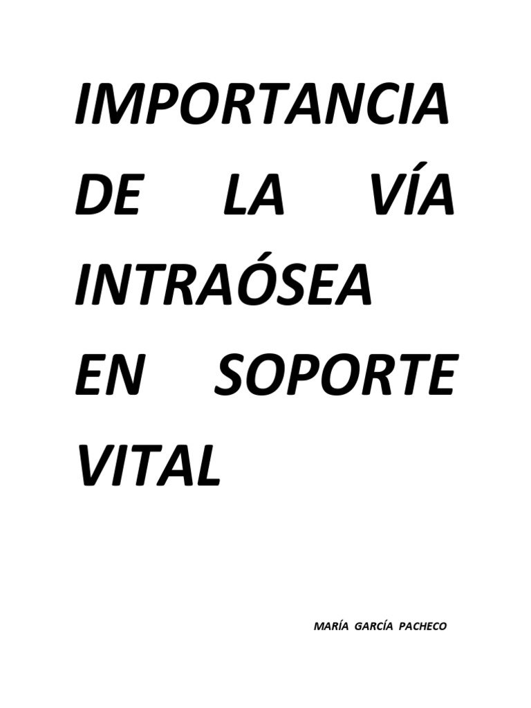 Via Intraosea | PDF | Terapia intravenosa | Hueso