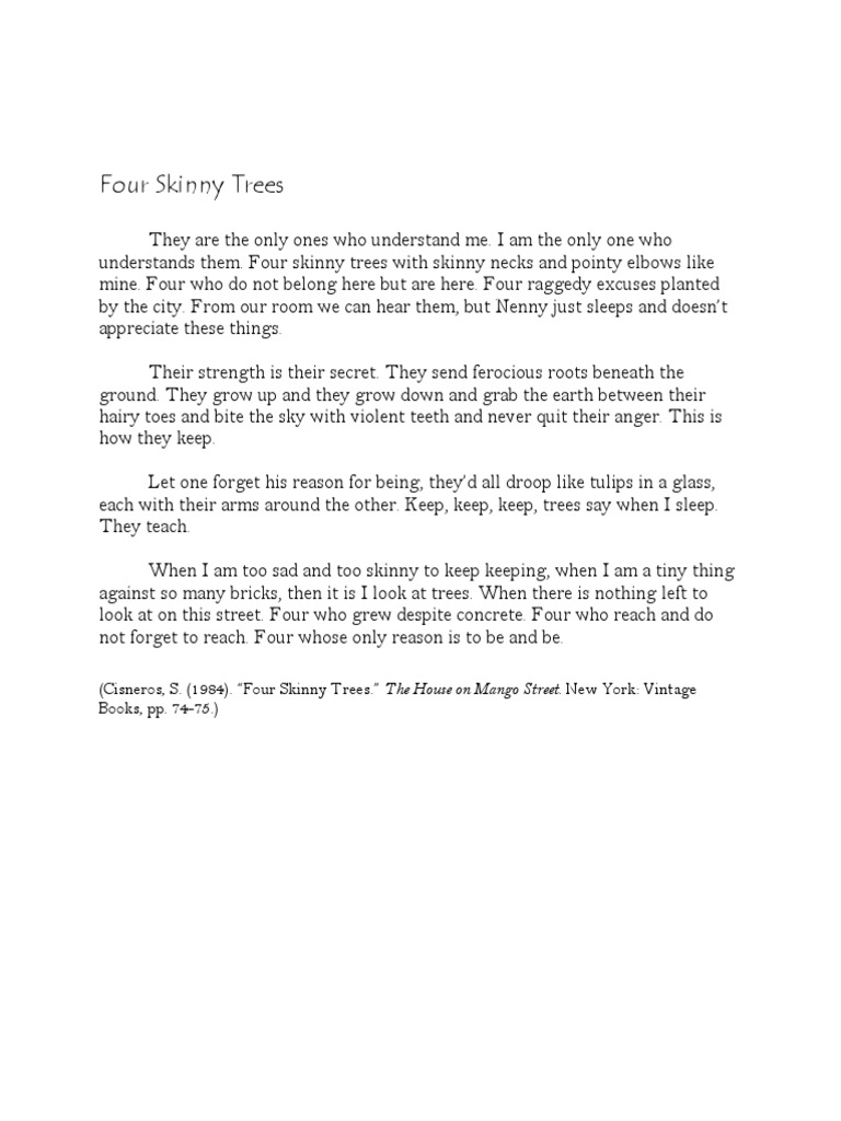 1.10 Four Skinny Trees | PDF | Anthropomorphism | Metaphor