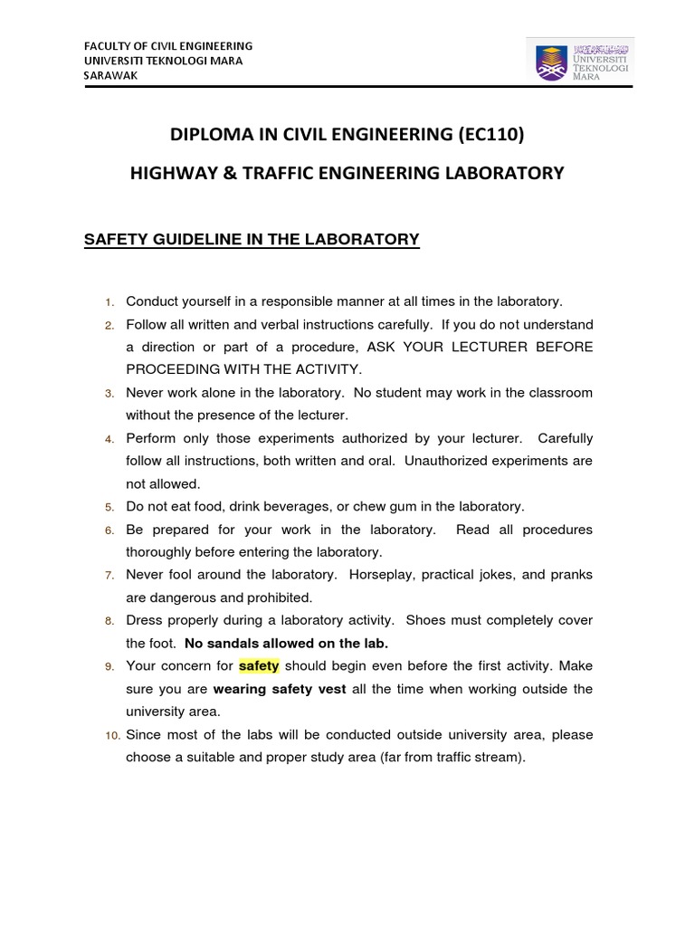 Safety Guideline in The Laboratory | PDF