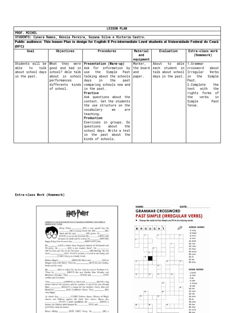 Public Audience: This Lesson Plan Is Design For English II Pre ...