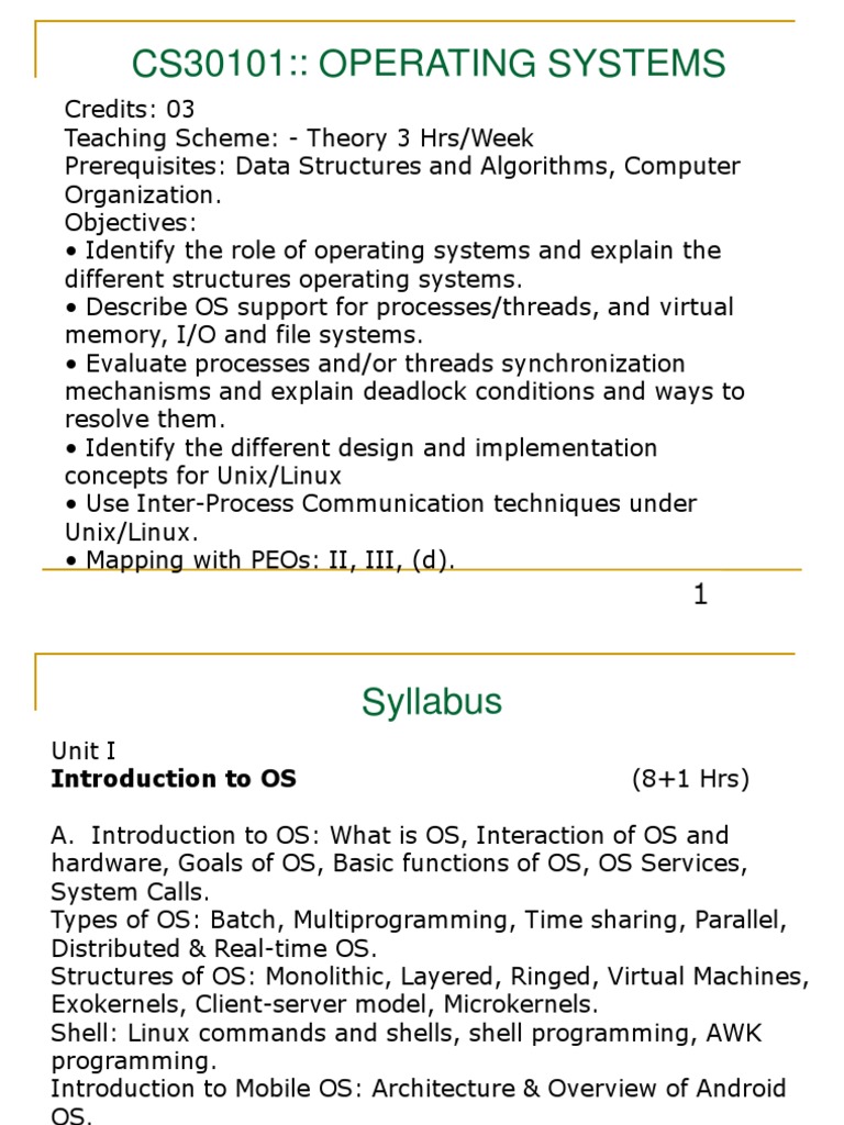 An Introduction to Operating Systems: Processes, Memory Management, Scheduling, I/O, and File ...