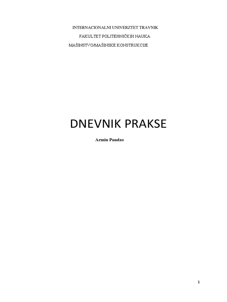 Dnevnik Prakse | PDF