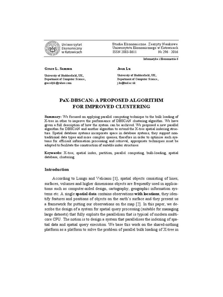 Pax-Dbscan: A Proposed Algorithm For Improved Clustering: Grace L ...