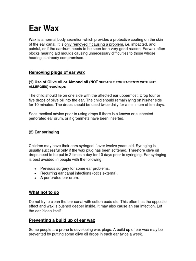Ear Wax PDF | PDF