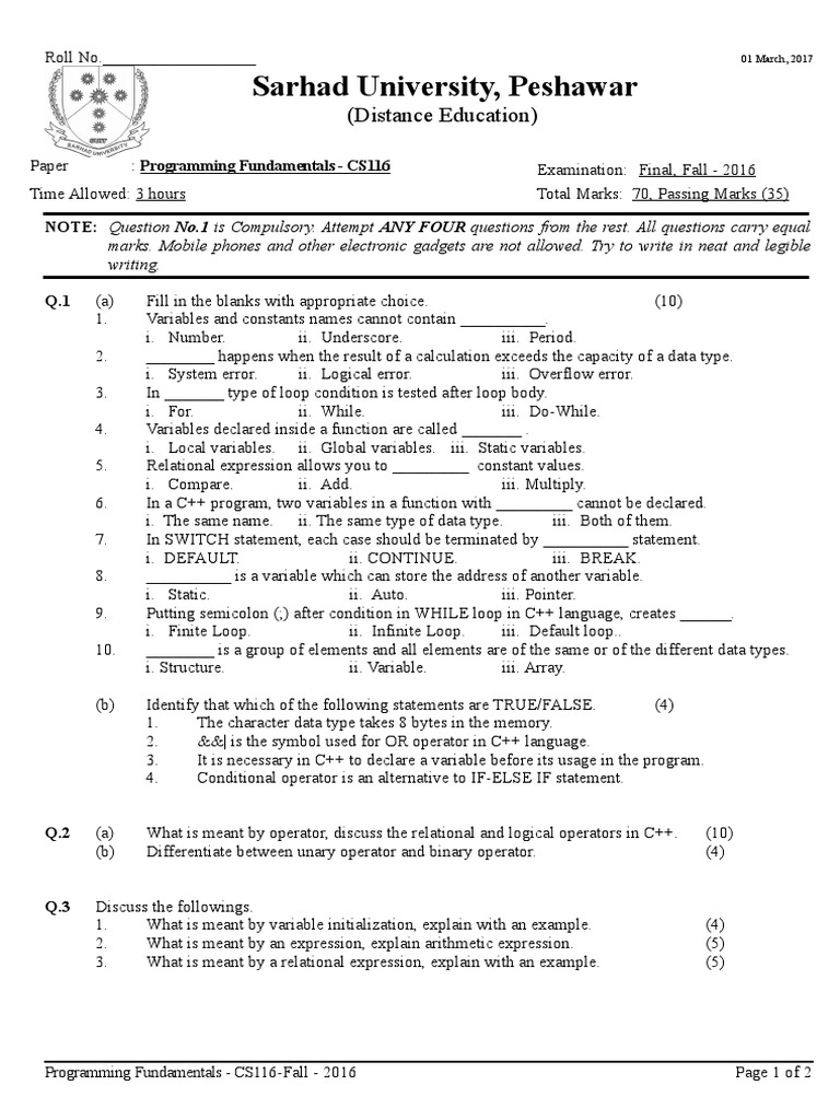 Cs 116 | PDF | Control Flow | C++