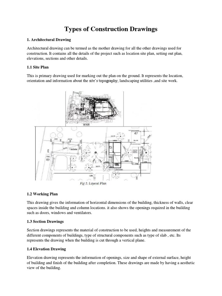 Types of Construction Drawings | PDF | Drawing | Civil Engineering