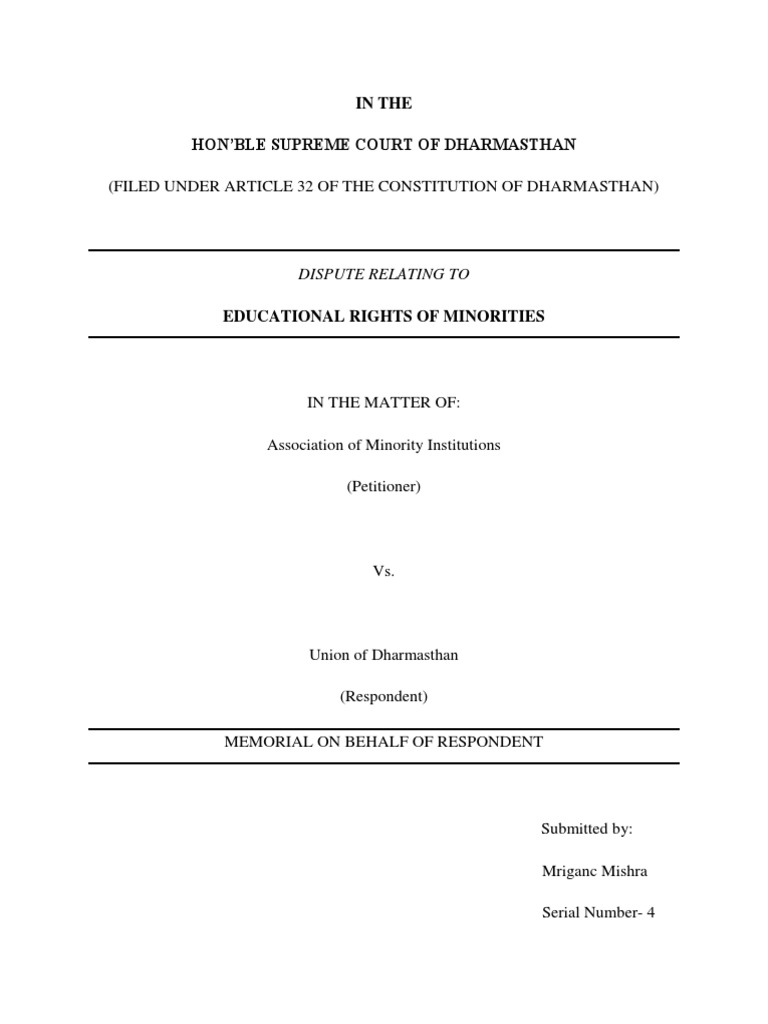 Moot Memorial | PDF | U.S. State | Supreme Courts