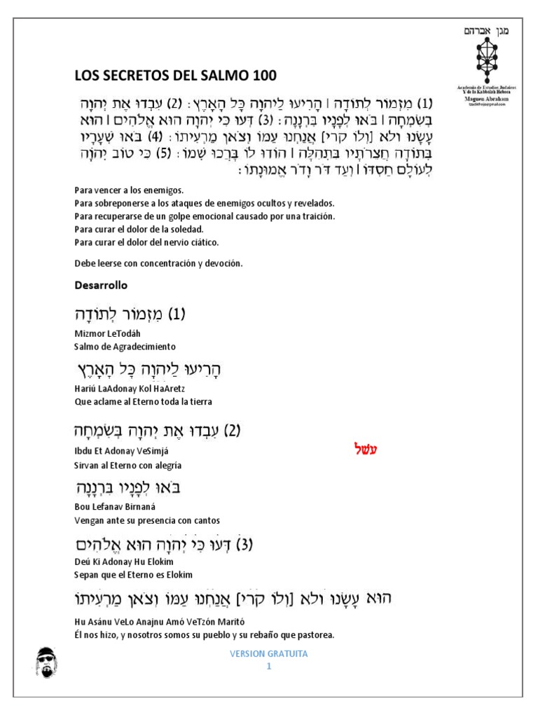 Los Secretos Del Salmo 100 | PDF