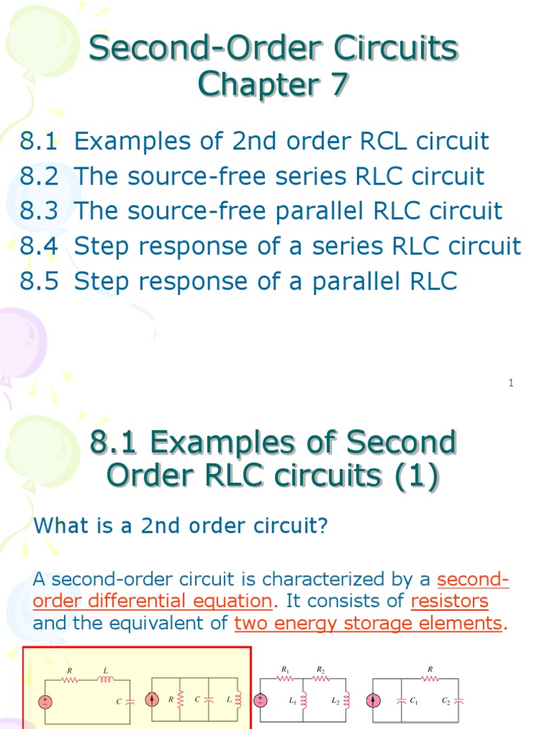 Chapter 7 Second Order Transient Pdf Electronic Circuits