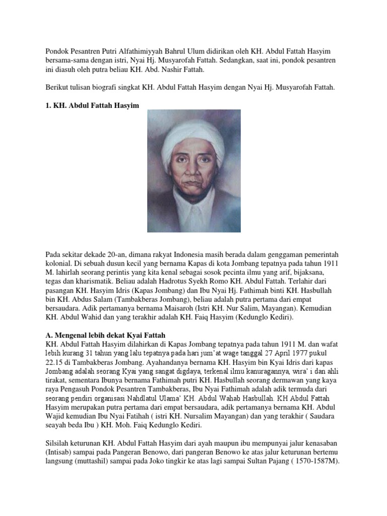 KH. Abdul Fattah Hasyim | PDF KH. Abdul Fattah Hasyim | PDF