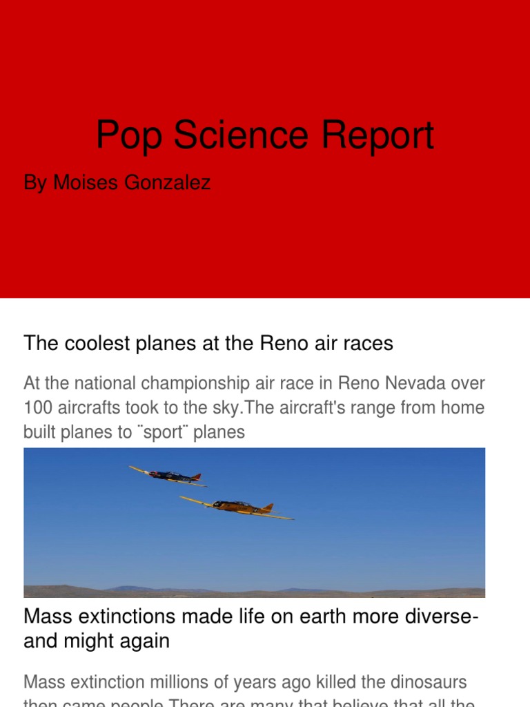 Pop Science Report | PDF | Social Science | Science & Mathematics